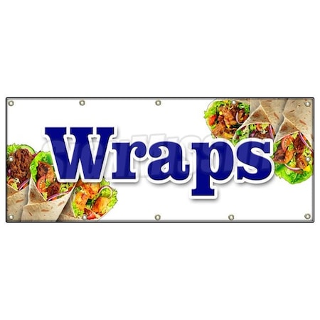 Signmission WRAPS BANNER SIGN panini breakfast dinner lunch sandwich ...
