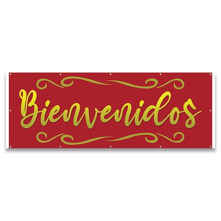 Signmission Bienvenidos Banner Concession Stand Food Truck Single Sided ...