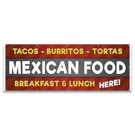 Signmission Tacos Burritos Tortas Mexican Food Breakfast & Lunch Banner ...