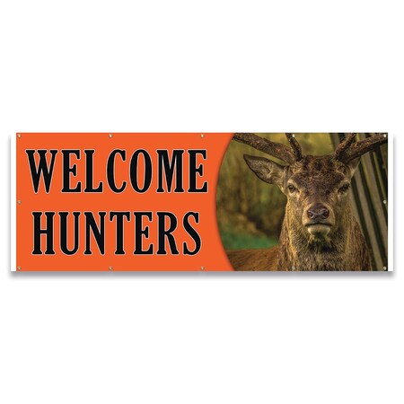 Signmission Welcome Hunters Banner Concession Stand Food Truck Single ...