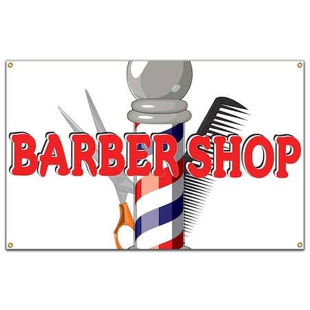 Signmission Barber Shop Banner Heavy Duty 13 Oz Vinyl with Grommets ...