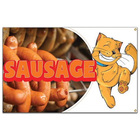 Signmission Sausage Banner Heavy Duty 13 Oz Vinyl with Grommets Single ...