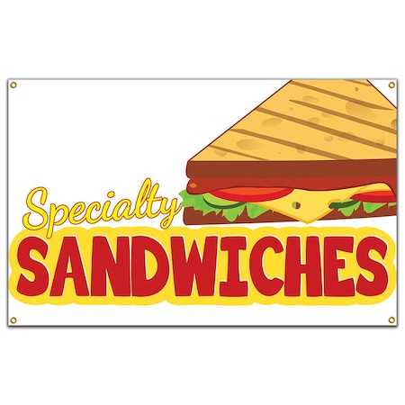 Signmission Specialty Sandwiches Banner Heavy Duty 13 Oz Vinyl with ...
