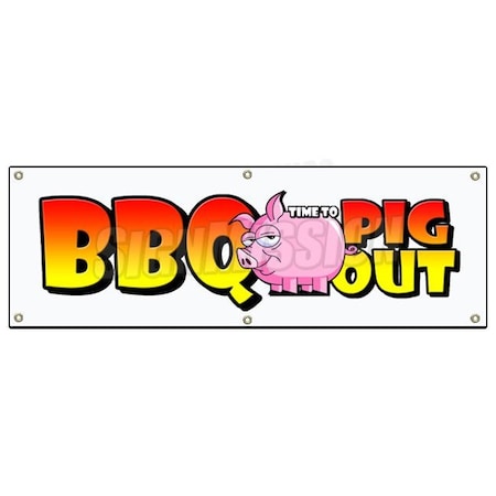 Signmission BBQ time to PIG OUT BANNER SIGN pulled pork barbecue signs ...