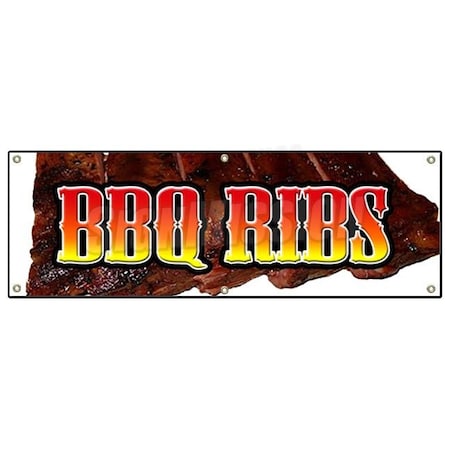 Signmission BBQ RIBS BANNER SIGN barbque bar-b-q bbq pork smoked ...