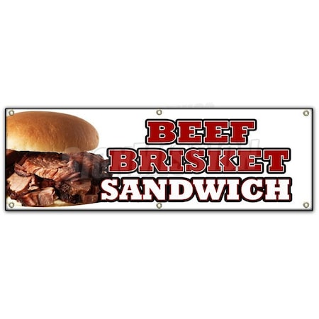 Signmission BEEF BRISKET SANDWICH BANNER SIGN slow cooked bar b que ...
