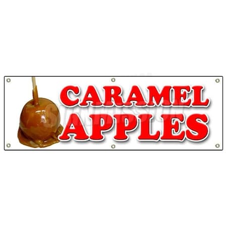 Signmission CARAMEL APPLES BANNER SIGN candy apple cart signs fresh ...