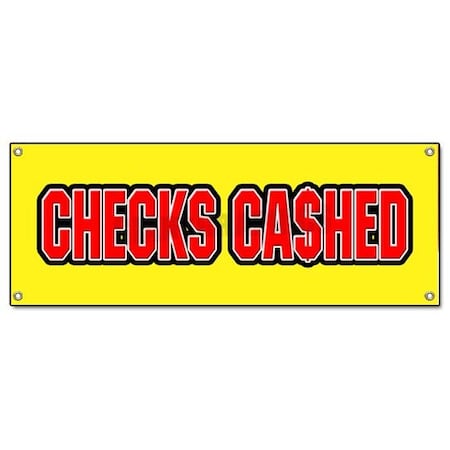 Signmission CHECKS CASHED BANNER SIGN cashing cash advance fast check ...