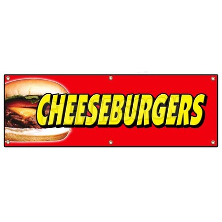 Signmission CHEESEBURGERS BANNER SIGN cheese burger sign french fries ...