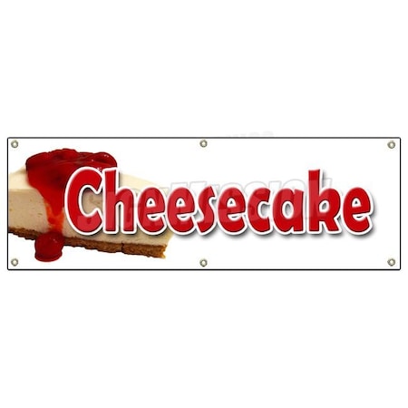 Signmission CHEESECAKE BANNER SIGN bakery crust cream cheese strawberry ...