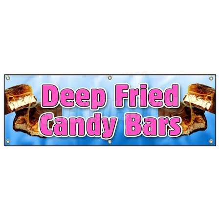 Signmission DEEP FRIED CANDY BARS BANNER SIGN warm fresh homemade fryed ...