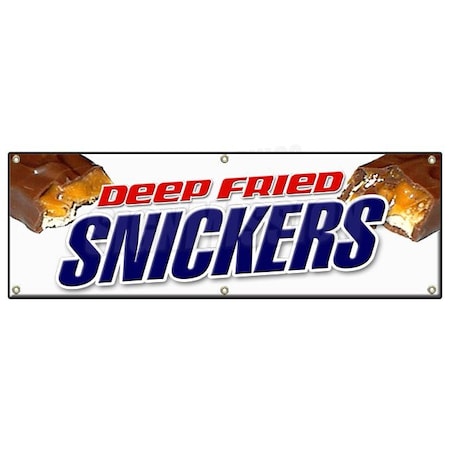 Signmission DEEP FRIED SNICKERS BANNER SIGN warm fresh candy bar fryed ...