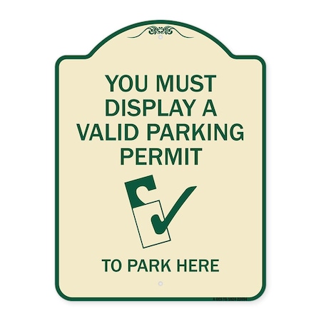 Signmission You Must Display Valid Parking Permit to Park Here Heavy ...