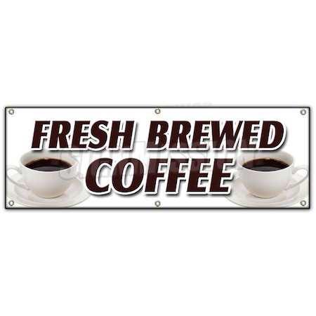 Signmission FRESH BREWED COFFEE BANNER SIGN iced brew drinks espresso ...
