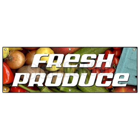 Signmission FRESH PRODUCE BANNER SIGN stand farmers market vegetables ...