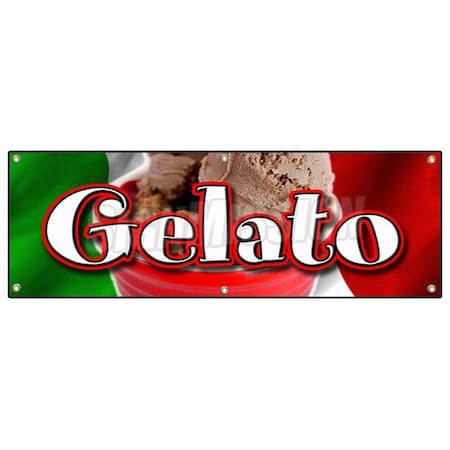 Signmission GELATO BANNER SIGN concession ice cream Italian dessert ...