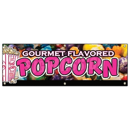 Signmission GOURMET FLAVORED POPCORN BANNER SIGN flavoring flavor ...
