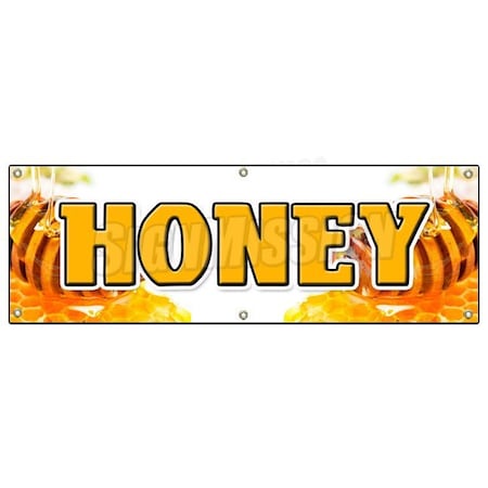 Signmission HONEY BANNER SIGN fresh bee hive clover honeycomb orange ...