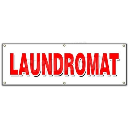 Signmission LAUNDROMAT BANNER SIGN wash fold coin laundry dry cleaning ...