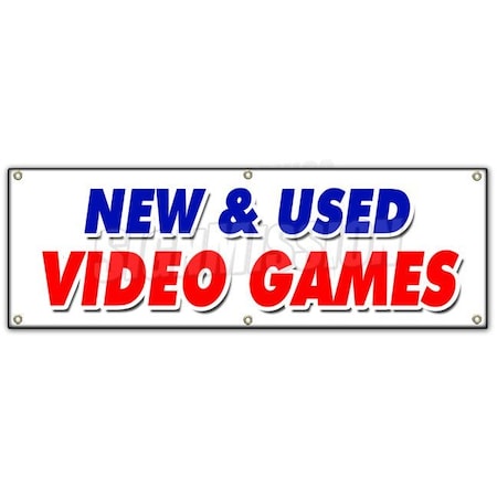 Signmission NEW AND USED VIDEO GAMES BANNER SIGN huge sale game retail ...