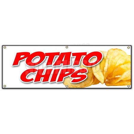 Signmission POTATO CHIPS BANNER SIGN kettle bar b que fresh made warm ...