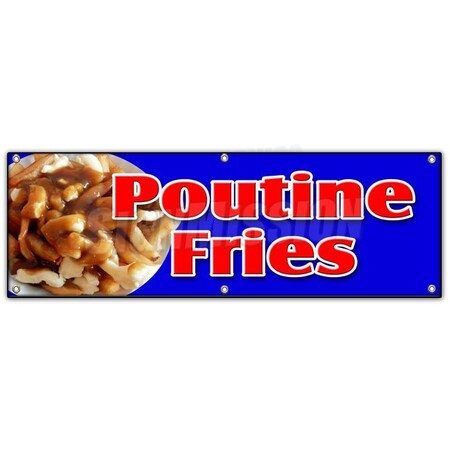 Signmission Poutine Fries Banner Heavy Duty 13 Oz Vinyl with Grommets ...
