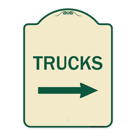 Signmission Trucks Trucks With Right Arrow Heavy-Gauge Aluminum ...