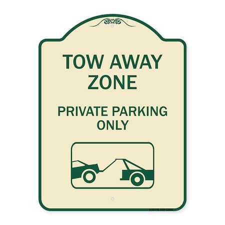 Signmission Tow Away Zone Private Parking W/ Car Towing Heavy-Gauge ...