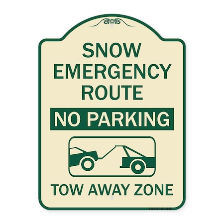 Signmission Snow Emergency Route Tow Away Zone W/ Graphic Heavy-Gauge ...