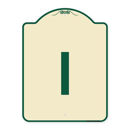 Signmission Designer Series Sign W/ Letter I, Tan & Green Heavy-Gauge ...