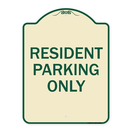 Signmission Resident Parking Only Heavy-Gauge Aluminum Architectural ...
