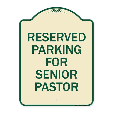 Signmission Reserved Parking for Senior Pastor Heavy-Gauge Aluminum ...