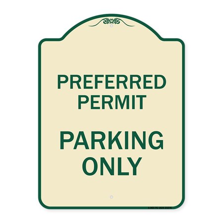 Signmission Preferred Permit Parking Only Heavy-Gauge Aluminum ...