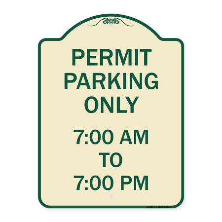 Signmission Permit Parking 7-00 Am to 7-00 Pm Heavy-Gauge Aluminum ...