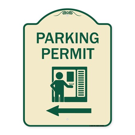 Signmission Parking Permit With Left ArrowHeavy-Gauge Aluminum ...
