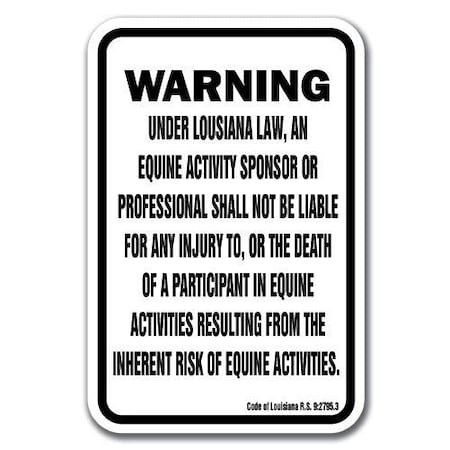 Signmission Safety Sign, 18 in Height, Aluminum, 12 in Length, Equine ...