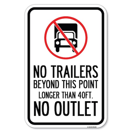 Signmission Driveway Sign No Trailers Beyond This Po Heavy-Gauge ...