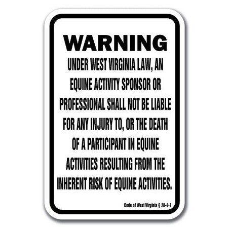 Signmission Safety Sign, 18 in Height, Aluminum, 12 in Length, Equine ...