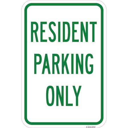 Signmission Resident Parking Only, Heavy-Gauge Aluminum Rust Proof ...