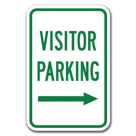 Signmission Visitor Parking with right arrow 12inx18in Heavy Gauges, A ...