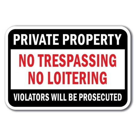 Signmission Safety Sign, 12 in Height, Aluminum, Private Prop - No Loit ...