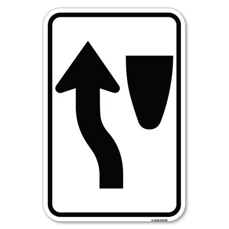 Signmission Traffic Sign Keep Left Symbol Heavy-Gauge Aluminum Sign, 12 ...