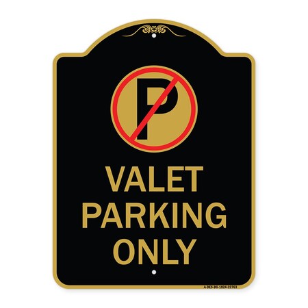 Signmission Designer Series Sign-Valet Parking Only, Black & Gold ...