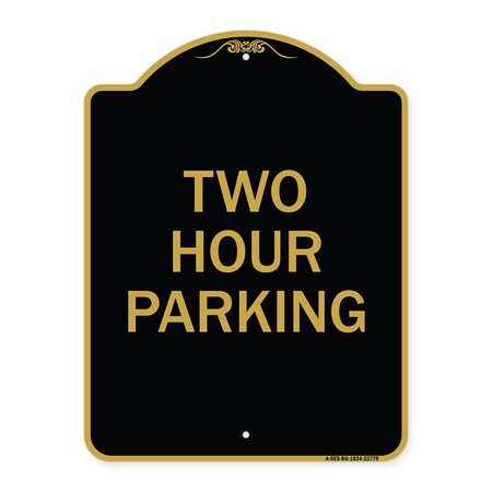 Signmission Designer Series Sign-Two Hour Parking, Black & Gold ...