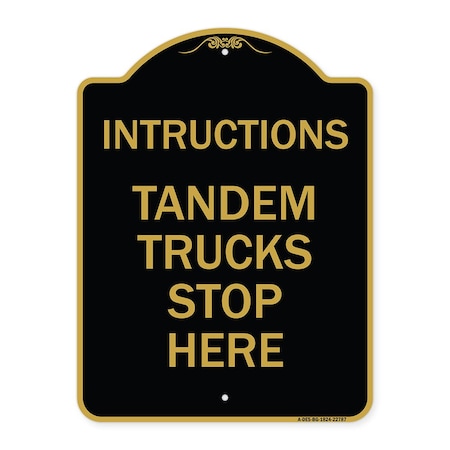 Signmission Truck Sign Instructions Tandem Trucks Stop Here, Black ...