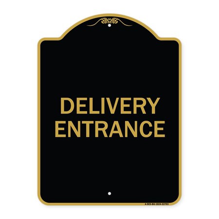 Signmission Traffic Entrance Sign Delivery Entrance, Black & Gold ...