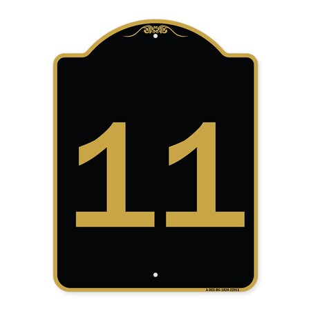 Signmission Designer Series Sign-Sign W/ Number 11, Black & Gold ...