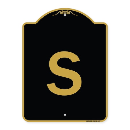 Signmission Designer Series Sign-Sign W/ Letter S, Black & Gold ...