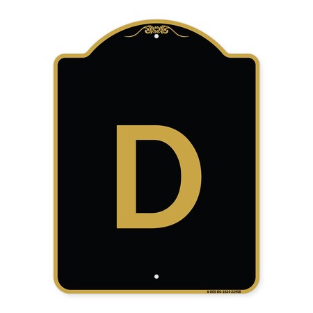 Signmission Designer Series Sign-Sign W/ Letter D, Black & Gold ...