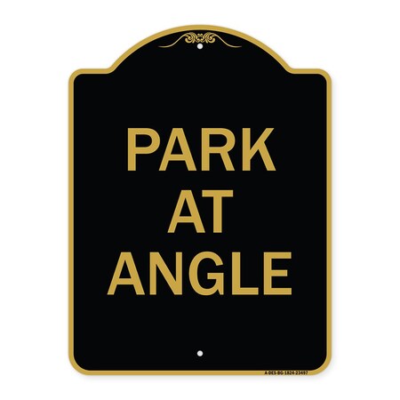 Signmission Designer Series Sign-Park Angle, Black & Gold Aluminum ...